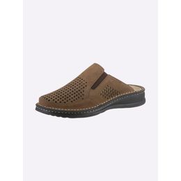 MUBB Herren Clog, Gr. 44, braun, Veloursleder, Schuhe