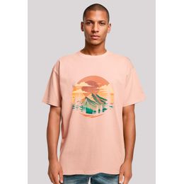F4NT4STIC Damen T-Shirt "Sonnenuntergang Berglandschaft", gelb, Gr. S, Obermaterial: 100% Baumwolle, Shirts, Premium Qualit&auml;t