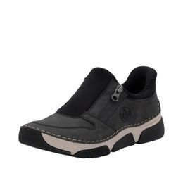 Rieker Damen Slip-On Sneaker "Ready2GO", Gr. 36, grau, Lederimitat, Textil, Schuhe, Halbschuh, Freizeitsneaker mit seitlichem Rei&szlig;verschluss
