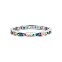 Bruno Banani Damen Fingerring "Schmuck Geschenk Silber 925 Damenring Memoire Regenbogen", 53, Silber 925 (Sterlingsilber), 2,4mm, bunt, Silber 925