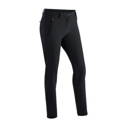 Maier Sports Damen Funktionshose "Helga slim", schwarz, Gr. 17, 90% Polyester, 10% Elasthan, Hosen, warme Damen Outdoorhose, robuste Wanderhose, Slim