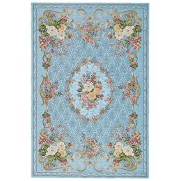 Teppich HEINE HOME, B:60cm H:4mm L:90cm, blau, Baumwolle, Kunstfaser, Polyester, Polypropylen, Wohnzimmer, Teppiche