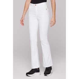 SOCCX Damen Regular-fit-Jeans, wei&szlig;, Gr. 33, unifarben, Denim/Jeans, Material: 70% Baumwolle, 20% Polyester, 8% Viskose, 2% Elasthan, Zusatz: Enth&auml;lt