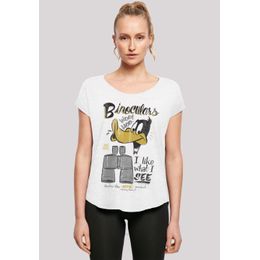 F4NT4STIC Damen T-Shirt "Looney Tunes Daffy Duck Binoculars Vintage", wei&szlig;, Gr. S, Obermaterial: 100% Baumwolle, Shirts, Print