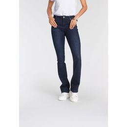 Tamaris Damen Bootcut-Jeans, blau, Gr. 34, Denim/Jeans, Obermaterial: 74% Baumwolle, 24% Polyester, 2% Elasthan, Jeans, normale Leibh&ouml;he, Bootcut,