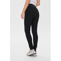 Freequent Damen Jeggings "FQSHANTAL", schwarz, Gr. XL, unifarben, Web, Obermaterial: 76% Viskose, 21% Polyamid, 3% Elasthan, Hosen, mit elastischem