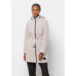 Jack Wolfskin Damen Regenmantel "NORDEN PORT COAT W", grau, Gr. XL, OBERSTOFF: 100% POLYAMID Futter: 100% POLYESTER, M&auml;ntel