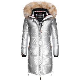 Navahoo Damen Wintermantel "Halina", silber, Gr. M, Oberstoff: 100% Polyester; Futter: 100% Polyester; Wattierung: 100% Polyester; &Auml;rmelfutter: 100%