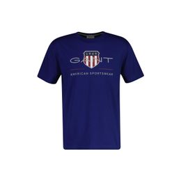Gant Herren T-Shirt "T-Shirt REG ARCHIVE SHIELD 1er Pack", blau, Gr. M, Obermaterial: 100% Baumwolle CO., Shirts