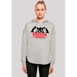 F4NT4STIC Damen Kapuzenpullover "Stranger Things Demogorgon Lights Netflix", grau, Gr. L, Obermaterial: 100% Baumwolle, Pullover, Premium Qualit&auml;t