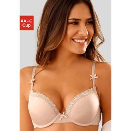 s.Oliver Damen Push-up-BH "Everyday Fashion", Gr. 75, beige, Spitze, Obermaterial: 60% Polyamid, 35% Polyester, 5% Elasthan, BHs, mit B&uuml;gel und