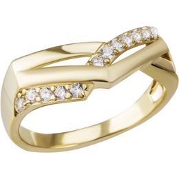 Firetti Damen Fingerring "Schmuck Geschenk Silber 925 Silberring Ring Spitze", 52, Silber 925 (Sterlingsilber), 2,6mm, gold, Silber 925