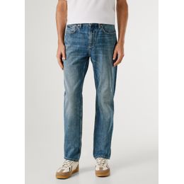 Pepe Jeans Herren 5-Pocket-Jeans "BYRON FS MIDNIGHT FADE", blau, Gr. 30, unifarben, Denim/Jeans, Obermaterial: 100% Baumwolle, Jeans, Regular Waist