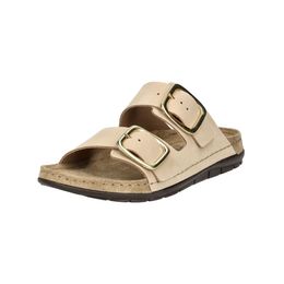 Rohde Damen Hausschuh "Rohde Pantoletten Nubukleder", Gr. 41beige, Nubukleder, Schuhe