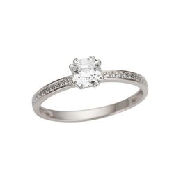 Firetti Damen Goldring "Schmuck Geschenk Gold 333 Vorsteckring, Verlobungsring", 18, Wei&szlig;gold 333, 2mm, wei&szlig;, Wei&szlig;gold 333, Fingerringe, mit Zirkonia