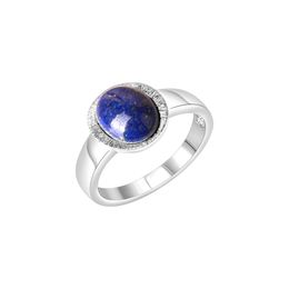 Vivance Damen Fingerring "925/- Sterling Silber rhodiniert Lapislazuli", 054 (17,2), Silber 925 (Sterlingsilber), wei&szlig;, Silber 925 (Sterlingsilber),