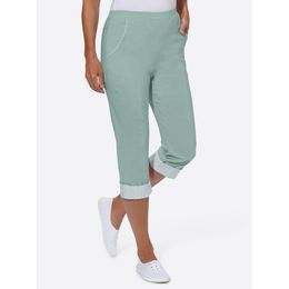 Casual Looks Damen Caprihose, gr&uuml;n, Gr. 46, gemustert, mehrfarbig, 72% Viskose, 25% Polyamid, 3% Elasthan, Hosen