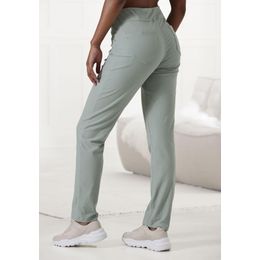 H.I.S. H.I.S Damen Schlupfhose, Gr. 32, gr&uuml;n, Obermaterial: 70% Baumwolle, 25% Polyester, 5% Elasthan, unifarben, Basic, Hosen, in Jeans Optik, Loungewear