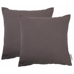 Dekokissen Tom Tailor HOME, B:48cm L:48cm, grau, Baumwolle, Dekokissen_Sitzkissen_Kissenh&uuml;llen, "Dove", unifarben, Kissenh&uuml;llen ohne F&uuml;llung, 2er Pack