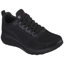 Skechers Damen Sneaker "BOBS SQUAD CHAOS - FACE OFF", Gr. 39, schwarz, Textil, Schuhe, Freizeitschuh, Halbschuh, Schn&uuml;rschuh Maschinenw&auml;sche, G-Weite