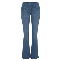 Kangaroos Damen 5-Pocket-Jeans, blau, Basic, Gr. 40, Denim/Jeans, Obermaterial: 98% Baumwolle, 2% Elasthan, Jeans, ausgestellte Beinform,