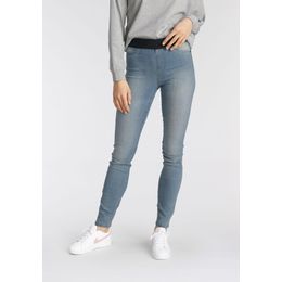 Arizona Damen Skinny-fit-Jeans, blau, Basic, Gr. 38, Jeans, Obermaterial: 75% Baumwolle, 24% Polyester, 1% Elasthan, Jeans, extra-enger Schnitt,