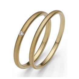 Firetti Damen Trauring "Schmuck Geschenk Gold 375 Hochzeit Ehering "LIEBE"", 52, 0,02 SI = kleine Einschl&uuml;sse mit Brillant, Gelbgold 375, 2mm, gold,