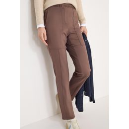 Cecil Damen Stoffhose "Style Tracey"urban taupe, Gr. XS, unifarben, Web, Obermaterial: 82% Polyester, 18% Elasthan, Hosen, mit Stretch und