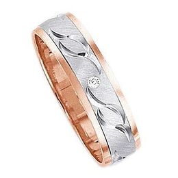 Firetti Damen Trauring "Schmuck Geschenk Gold 375 Hochzeit Ehering Trauring "LIEBE"", 17,5, 0,01 SI = kleine Einschl&uuml;sse mit Brillant, Ros&eacute;gold 375