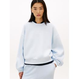Tommy Hilfiger Damen Sweatshirt "CORP LOGO MDRN SWTSRT", blau, Gr. S, bedruckt, unifarben, Sweatware, Obermaterial: 63% Baumwolle, 37% Polyester,