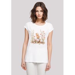 F4NT4STIC Damen T-Shirt "Ostern K&uuml;ken Ei Blumen", wei&szlig;, Gr. XXL, Obermaterial: 100% Baumwolle, Shirts, Premium Qualit&auml;t