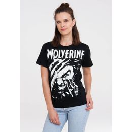 logoshirt Damen T-Shirt "Marvel Comics - Wolverine", schwarz, Gr. XL, bedruckt, 100% Baumwolle, Shirts, mit lizenziertem Print