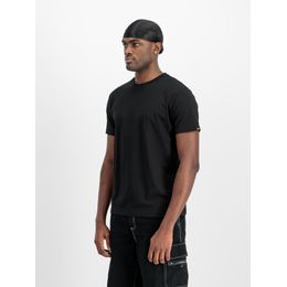 Herren Rundhalsshirt "Label T BP", schwarz, Gr. XXL, Alpha Industries, bedruckt, Single Jersey, Obermaterial: 100% Baumwolle, Shirts
