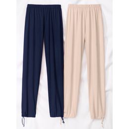 Classic Basics Damen Jerseyhose, beige, Gr. 46, unifarben, 100% Baumwolle, Hosen