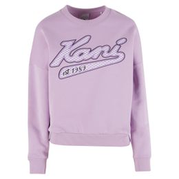 Karl Kani Damen Sweater "Karl Kani Varsity Palm Crewneck"violet, Gr. M, bedruckt, 65% Baumwolle, 35% Polyester, Sweatshirts