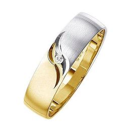 Firetti Damen Trauring "Schmuck Geschenk Gold 375 Hochzeit Ehering Trauring "LIEBE"", 20, 0,01 SI = kleine Einschl&uuml;sse mit Brillant, Gelbgold 375,
