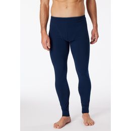 Schiesser Herren Lange Unterhose "95/5", Gr. 7, blau, Single Jersey, Obermaterial: 95% Baumwolle, 5% Elasthan, unifarben, Unterhosen, mit innen