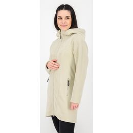 DEPROC Active Damen Fleecejacke "WAWA PEAK", beige, Gr. 44, 100% Polyester, Jacken, mit 2-Wege-Rei&szlig;verschluss