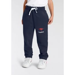Kangaroos Jungen Sweathose "Jogginghose mit Logo-Print", blau, Gr. 92, bedruckt, Sweatware, Obermaterial: 100% Baumwolle, Hosen, Basic f&uuml;r kleine