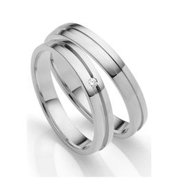Firetti Damen Trauring "Schmuck Geschenk Gold 750 Hochzeit Ehering "LIEBE"", 52, ohne Brillant, Wei&szlig;gold 375, 3,5mm, wei&szlig;, Wei&szlig;gold 375, Fingerringe,