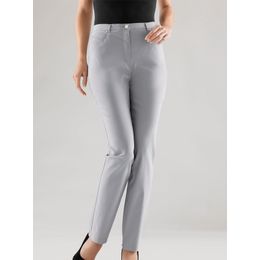 Stehmann Damen 5-Pocket-Hose, grau, Gr. 21, unifarben, 72% Viskose, 25% Polyamid, 3% Elasthan, Hosen