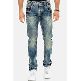 Cipo & Baxx CIPO & BAXX Herren Regular-fit-Jeans "Jeans", blau, Gr. 38, unifarben, 100% Baumwolle, Jeans, in Regular Fit, C-1149