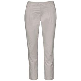sheego Damen Chinohose, beige, Gr. 92, unifarben, 97% Baumwolle, 3% Elasthan, Hosen