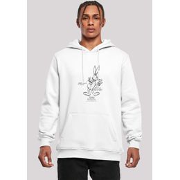 F4NT4STIC Herren Kapuzenpullover "Looney Tunes Bugs Bunny White Belly", wei&szlig;, Gr. XS, Obermaterial: 65% Baumwolle, 35% Polyester, Pullover, Print