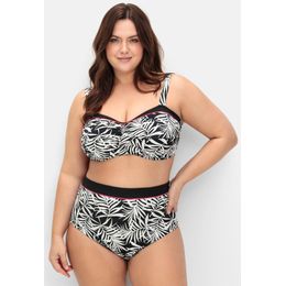 sheego Damen Bikini-Hose, schwarz, Gr. 52, Elasthan, Polyamid, Badehosen