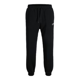 Jack & Jones Jungen Sweathose "JPSTKANE SOHO SWEAT PANTS NOOS JNR", schwarz, Gr. 140, JACK & JONES JUNIOR, bedruckt, angeraute Sweatware, Obermaterial: 80%