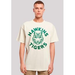 F4NT4STIC Damen T-Shirt "Stranger Things Hawkins Tigers", beige, Gr. XL, Obermaterial: 100% Baumwolle, Shirts, Premium Qualit&auml;t