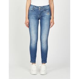 Gang Damen Slim-fit-Jeans "94SANA"lapis blau wash, Gr. 31, Denim/Jeans, Obermaterial: 92% Baumwolle, 6% Polyester, 2% Elasthan, Jeans, mit