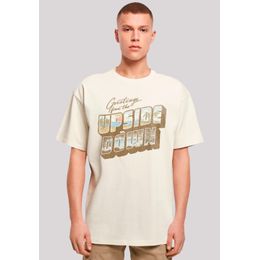 F4NT4STIC Damen T-Shirt "Stranger Things Greetings From Upside Down", beige, Gr. M, Obermaterial: 100% Baumwolle, Shirts, Premium Qualit&auml;t