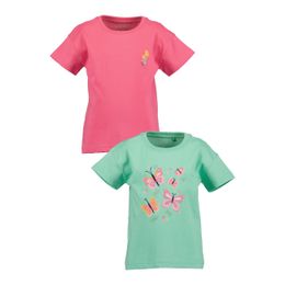 Blue Seven M&auml;dchen T-Shirt "2er Pack M&auml;dchen T-Shirts mit Blumen"m001, multipack 1, Gr. 122, 100% Baumwolle, Shirts